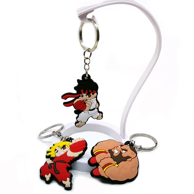 Pvc Keychain Anime Fighter Cartoon Figure Keyring Game Character Key ...
