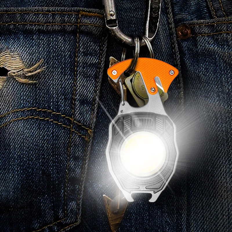 Mini Rechargeable Led Flashlight Keychain Lighter With Magnet Lantern ...