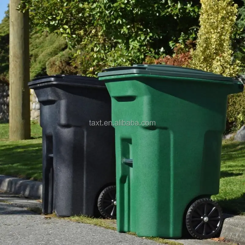 Outdoor Plastic Waste Bin With Wheels Standing Dumpster Container For ...