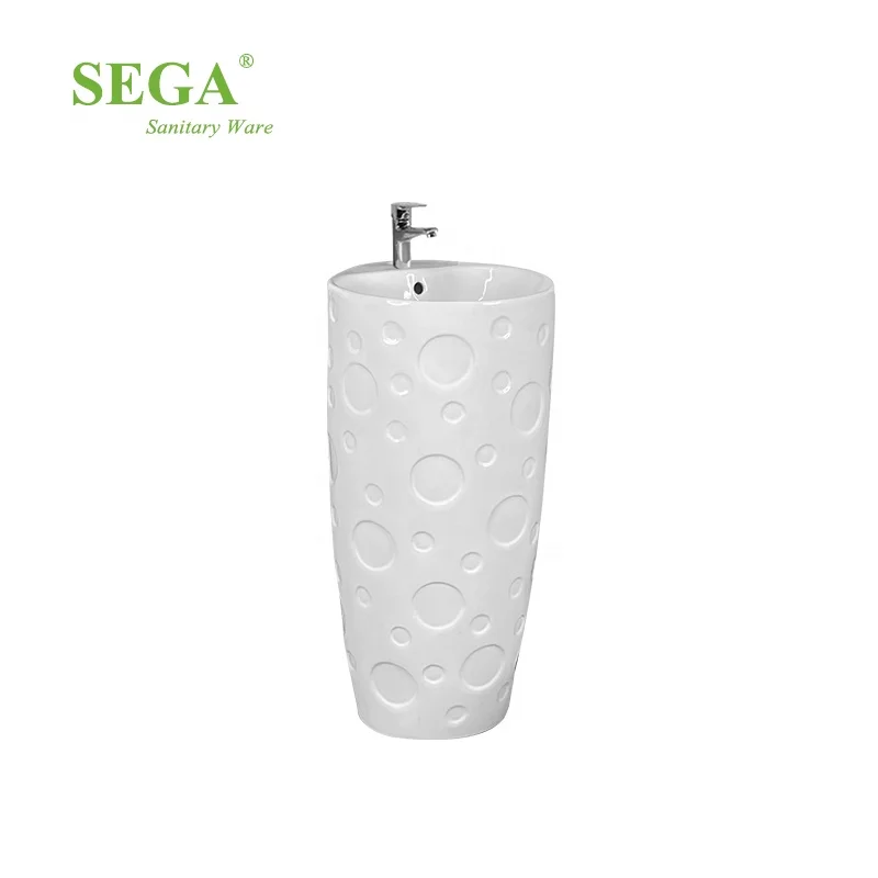 Oem Saso Ceramic Rectangular Pedestal Wash Basin Marble Color - Buy ...