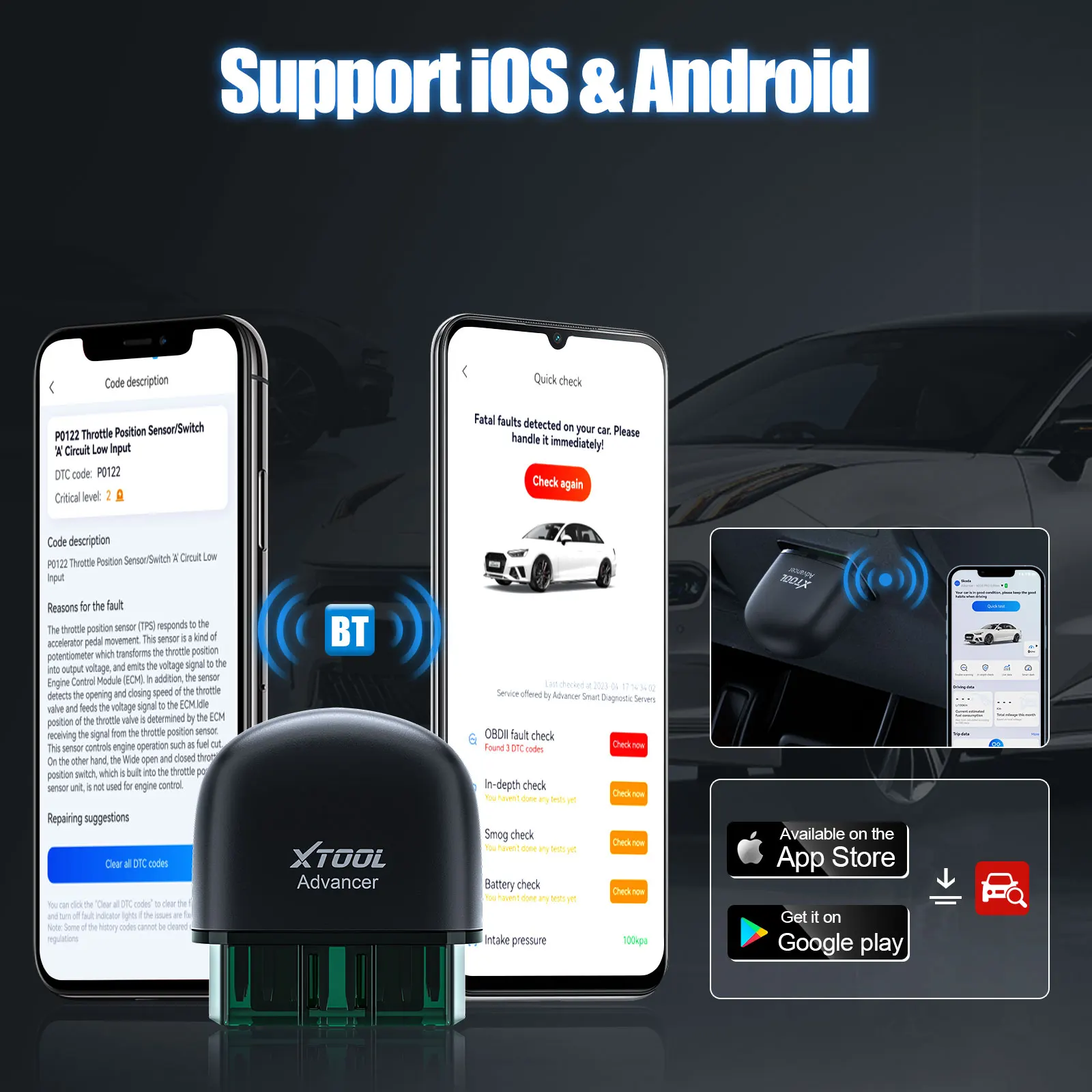 Wholesale XTOOL AD20 PRO OBD2 Code Reader IOS & Android Support All System Car Diagnosis Scanner ...