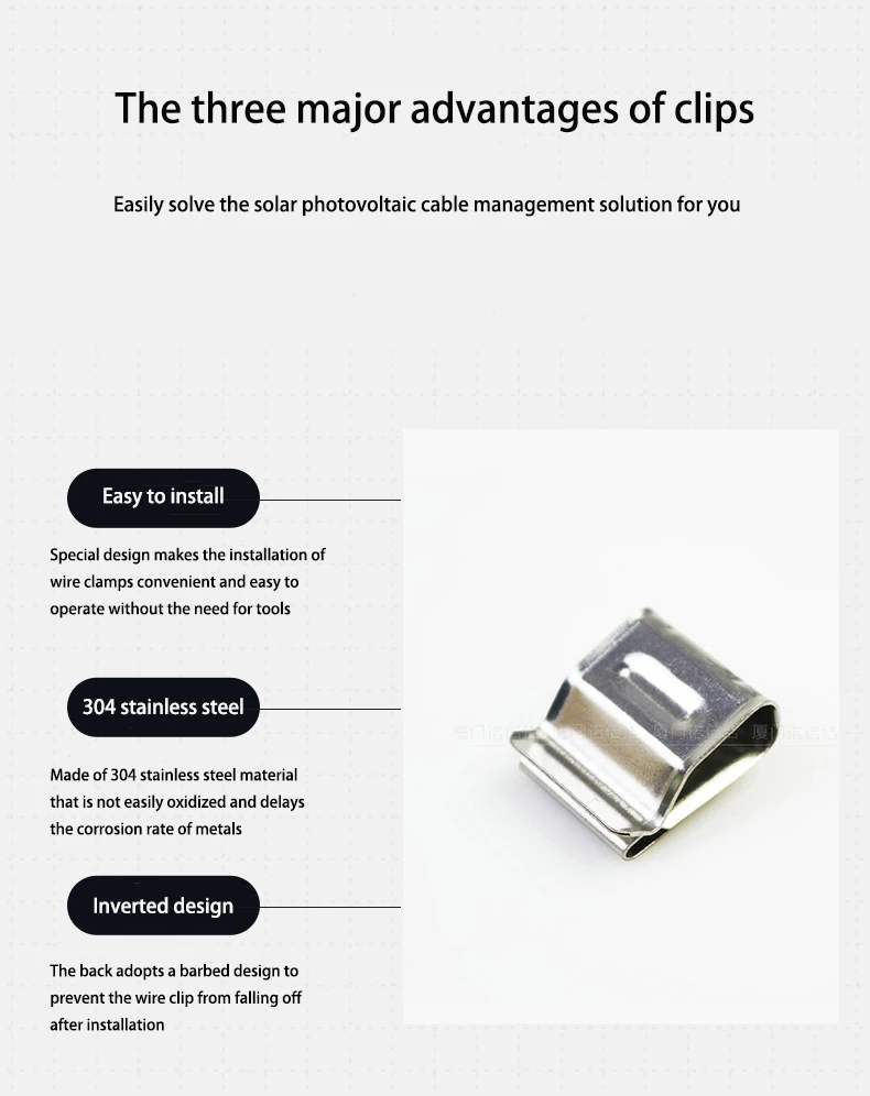 Stainless Steel Solar Panel Cable Clips For Solar System Install For ...