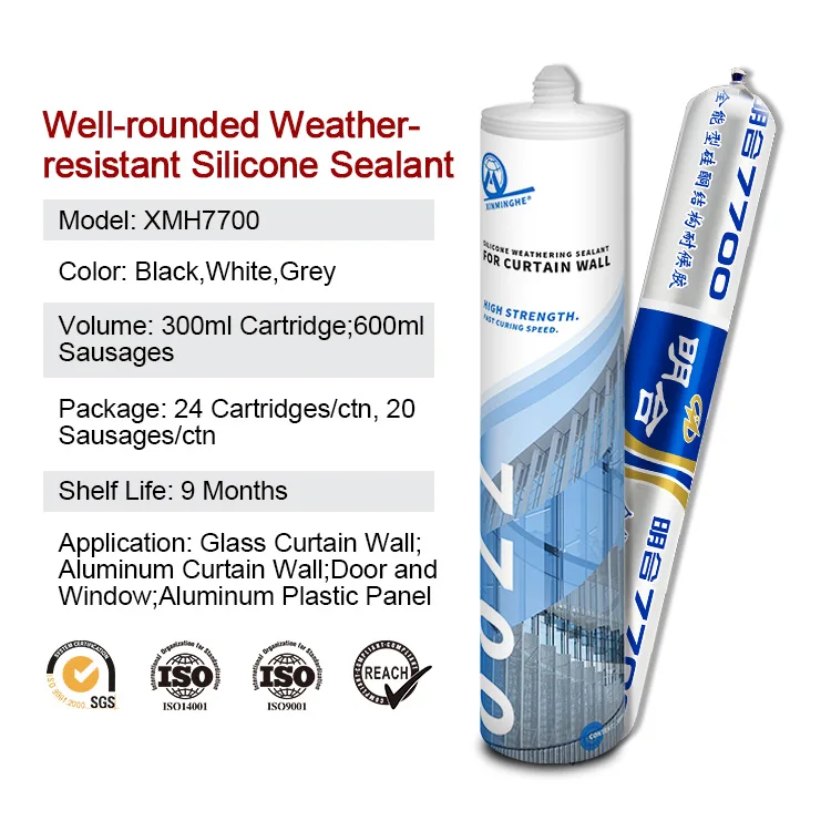 Mh7700 Silicone Sealant Oem Weather Resistance Black Structural ...