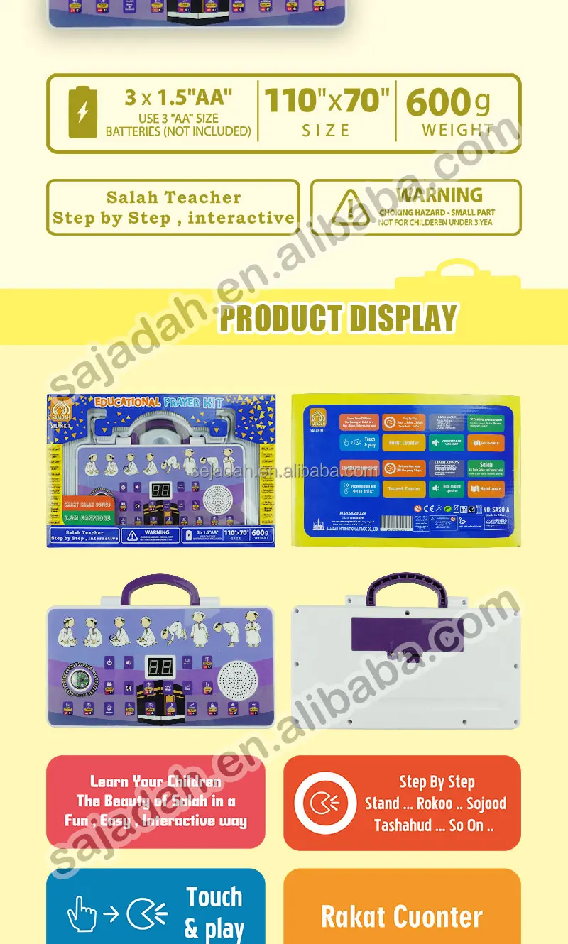 Sa20-a Islamic Digital For Kids Lcd Screen Educational Prayer Kit - Buy Muslim Prayer Kit,Muslim ...