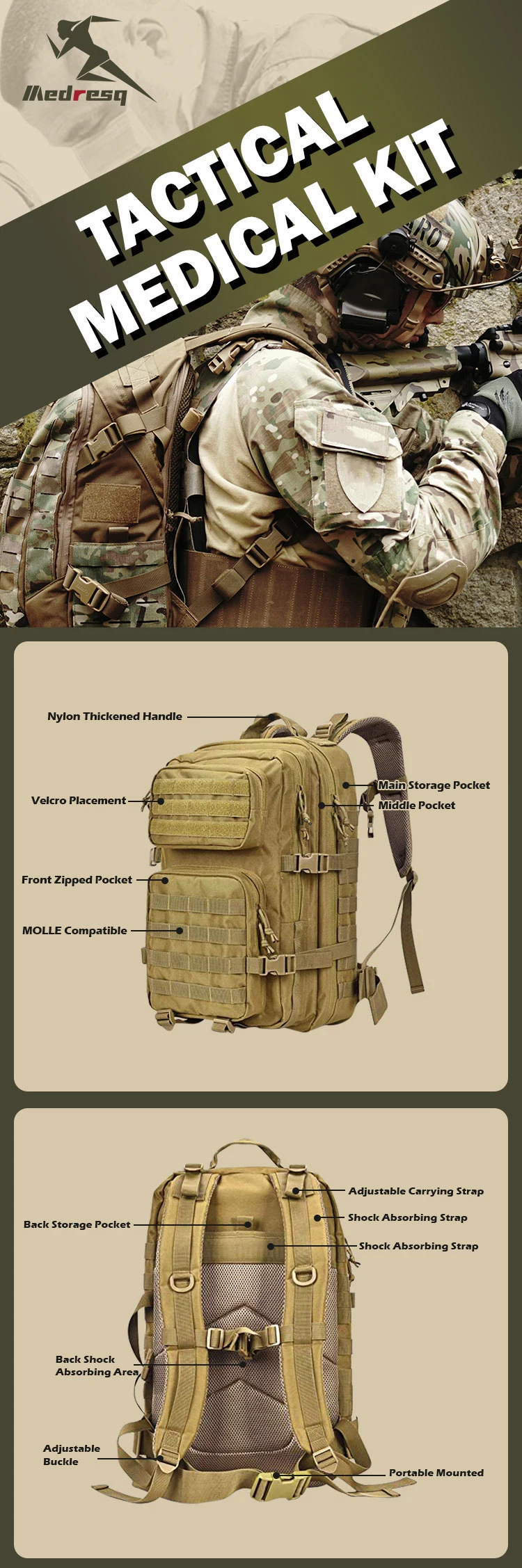 Mesresq Factory Supply Medical Equipment Survival Waterproof Tactical ...
