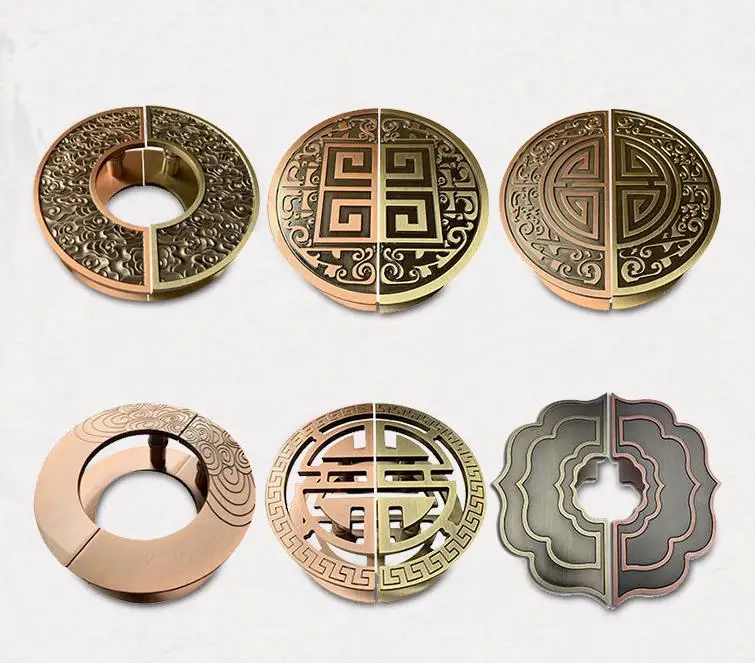 Carved Patterns Semi-Circular Door Handle - Bronzed Aluminium Alloy for ...