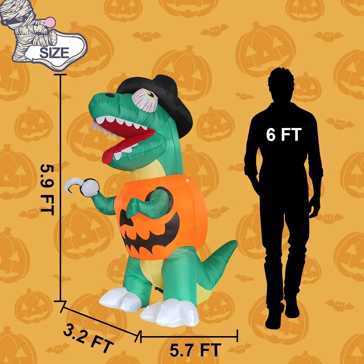 Halloween Pumpkin Dinosaur Gas Model Inflatable Toys Halloween ...