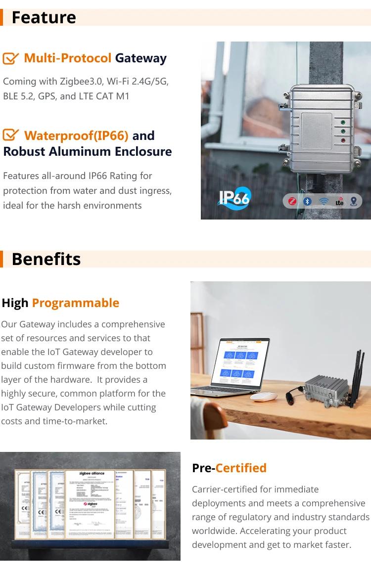 Dusun Waterproof Industrial Iot Gateway Bluetooth Low Energy Hub ...