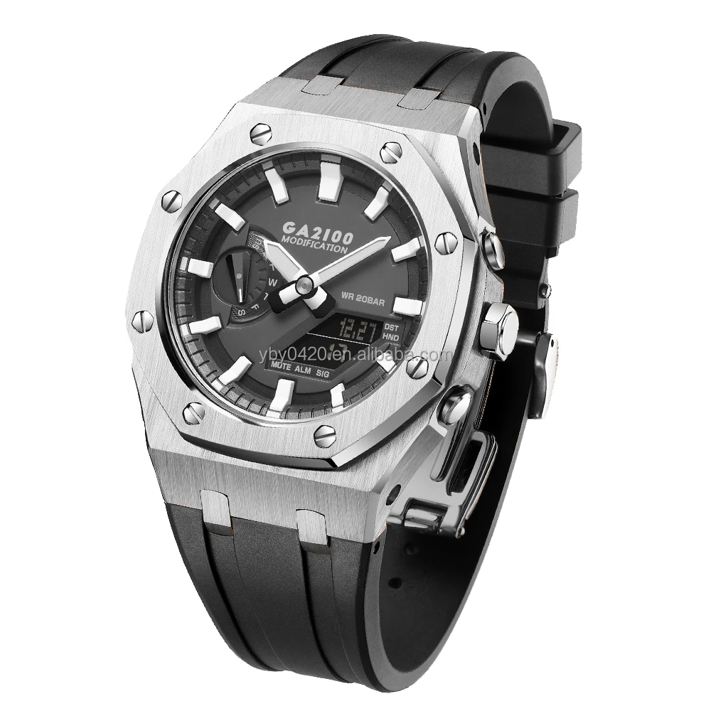 5th Generation Ap Watches Modified Gshock Ga2100 Metal Case Rubber Luxury 316l Stainless Steel ...