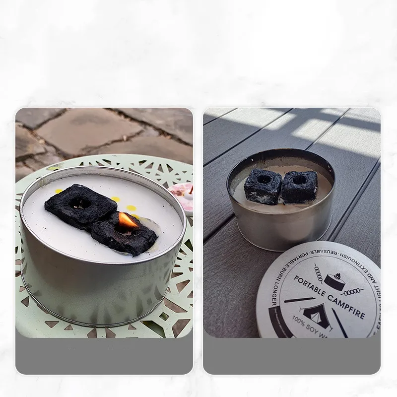 Portable Campfire Candle Set For Campfire Tabletop Fire Pit Set For ...