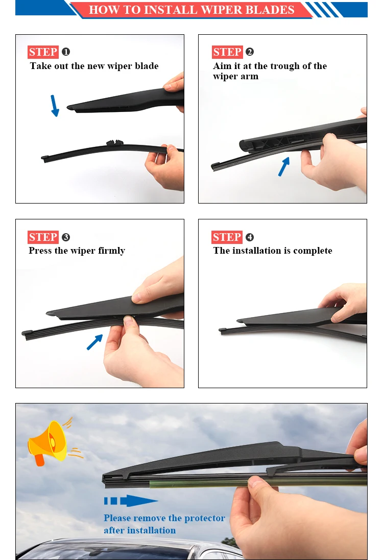 Lelion Oem Dragon Wiper Blades Flat Car Rear Wiper Blade Set For Volvo ...