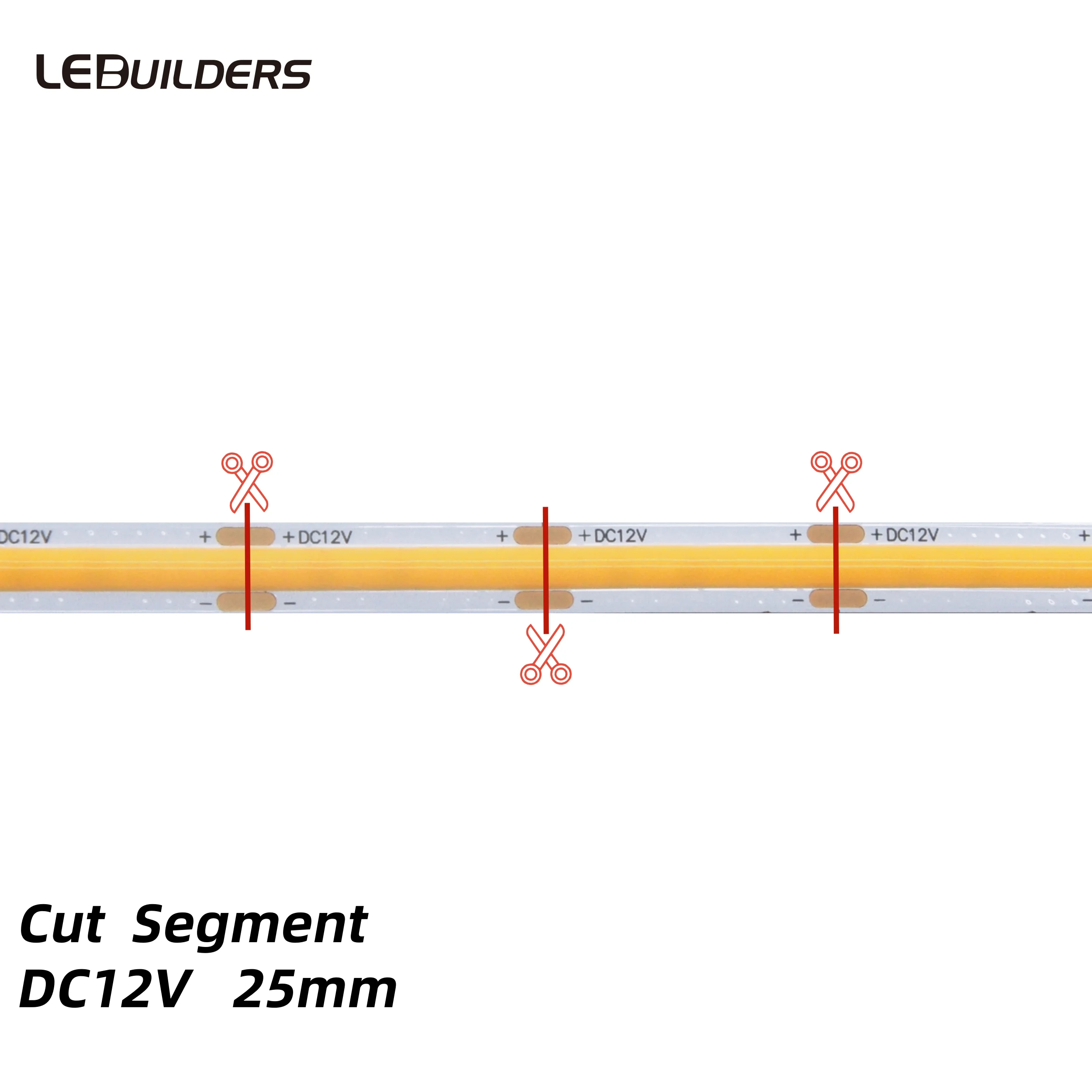 Copper 8mm White Light Cob Led Strip 5m/roll Flexible Dimmable for ...