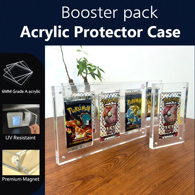 TCG Custom Clear Acrylic Pokemon Booster Pack Case