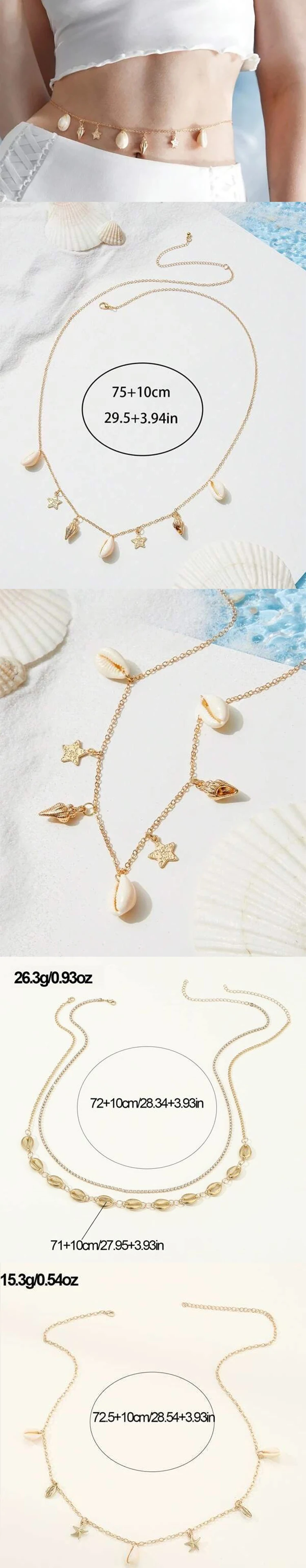 Jewelry Fashion Sexy Body Chain Creative Bikini Waist Chain Star Shell