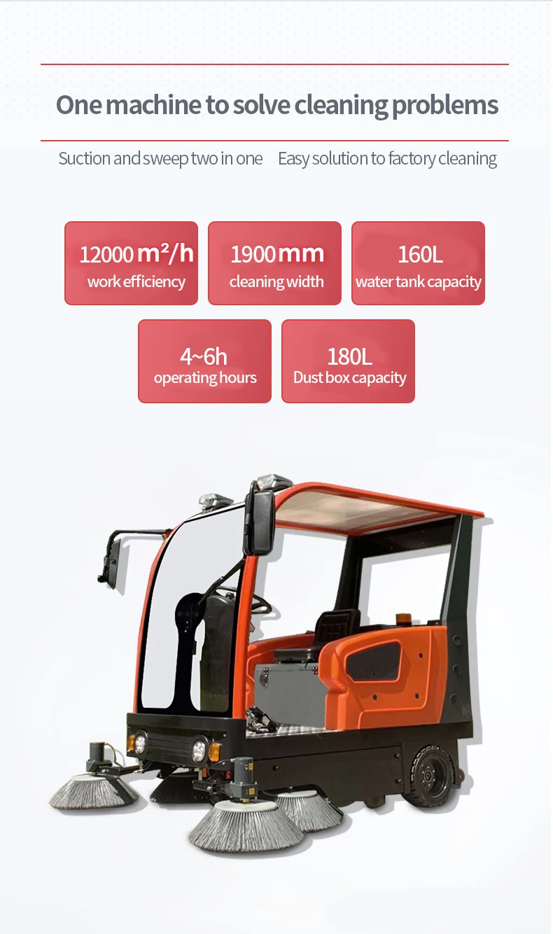 Outdoor Driving Cordless Industrial Electric Warehouse Vacuum Sidewalk ...