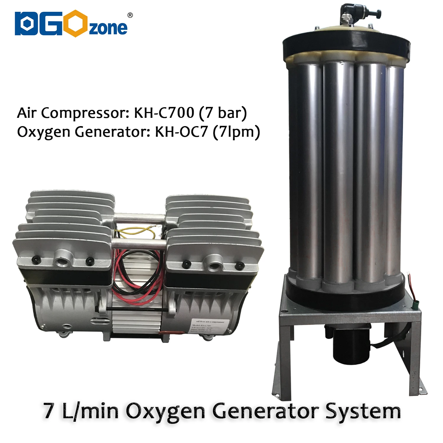DGOzone 7 Liters PSA Oxygen Concentrator with Oli-free air Compressor ...