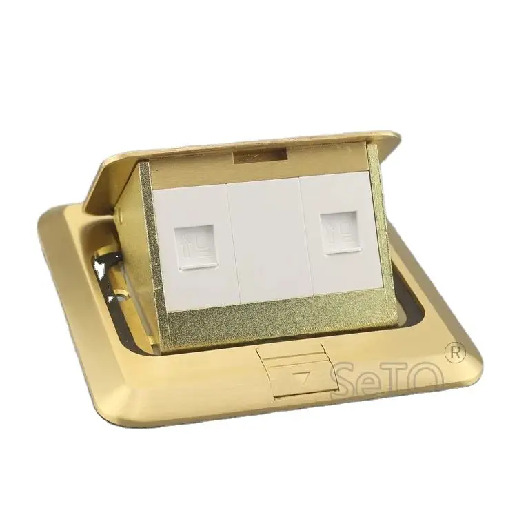 Waterproof Gold Pop-up Floor Socket Desk Power Socket Double Outlet Pop ...
