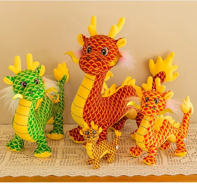 Ruunjoy Custom Chinese Dragon Plush Toy Soft Stuffed Animal Red/yellow Dragon Doll Mascot Toy ...