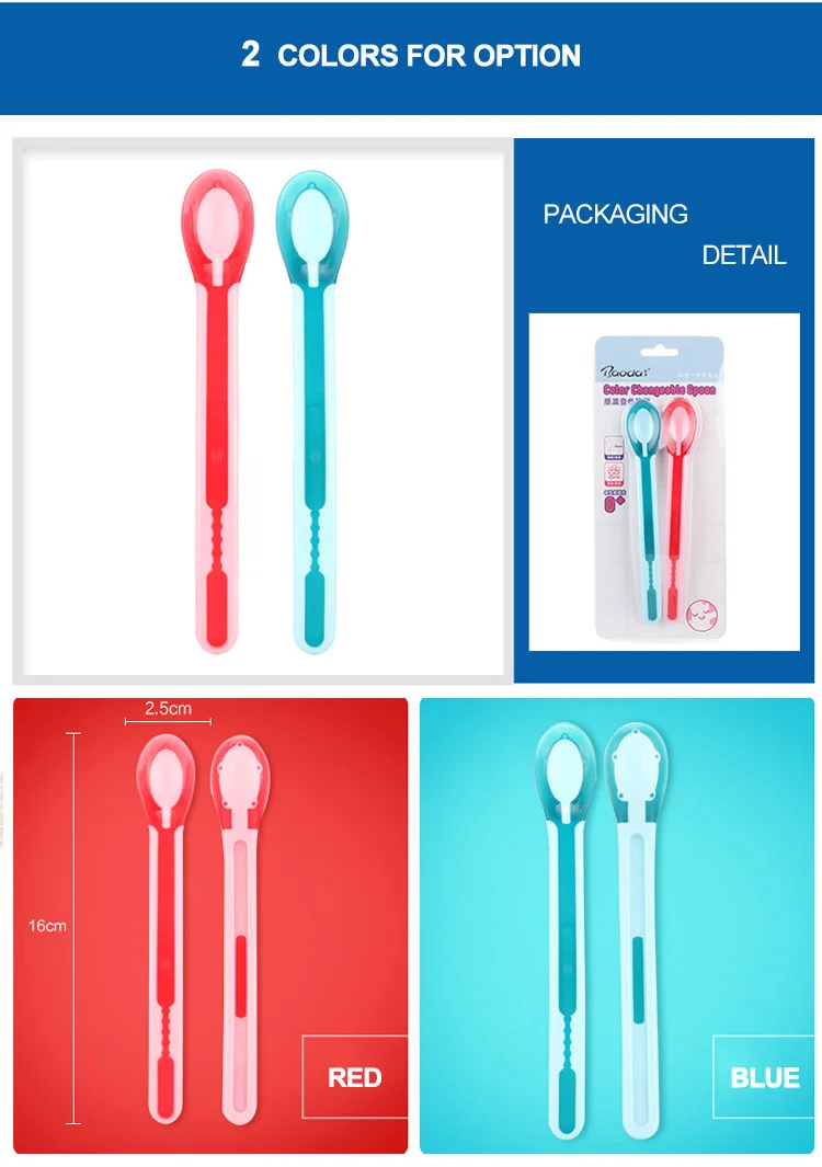 High Quality Temperature Color Changing Silicone Baby Bottle Spoons ...