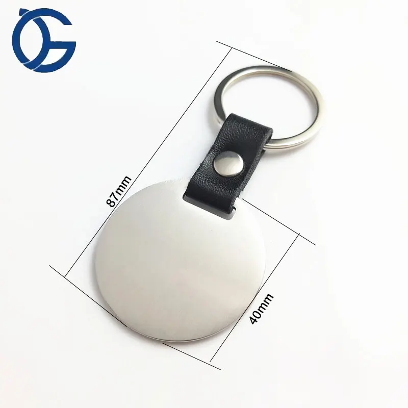Keychain Laser Engraved Qr Code Round Plain Stainless Steel Epoxy Key ...