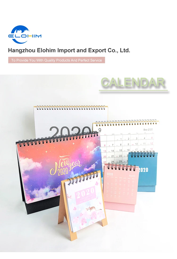 2019 Wooden Desk Calendar with Customized LOGO & Design