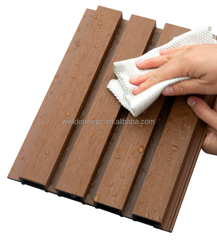 Waterproof Wpc Wall Panel Slatted Composite Cladding Board - Buy Wpc Wall Panel Exterior Wall ...