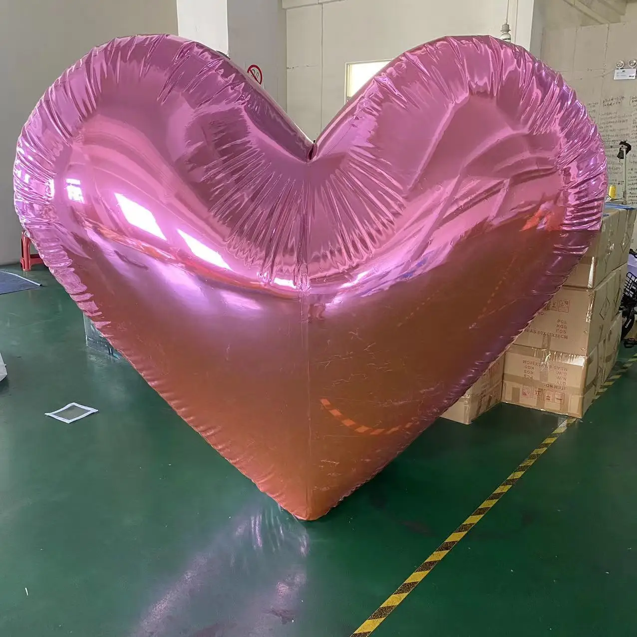 Giant double layers heart shape Inflatable mirror balls, inflatable ...