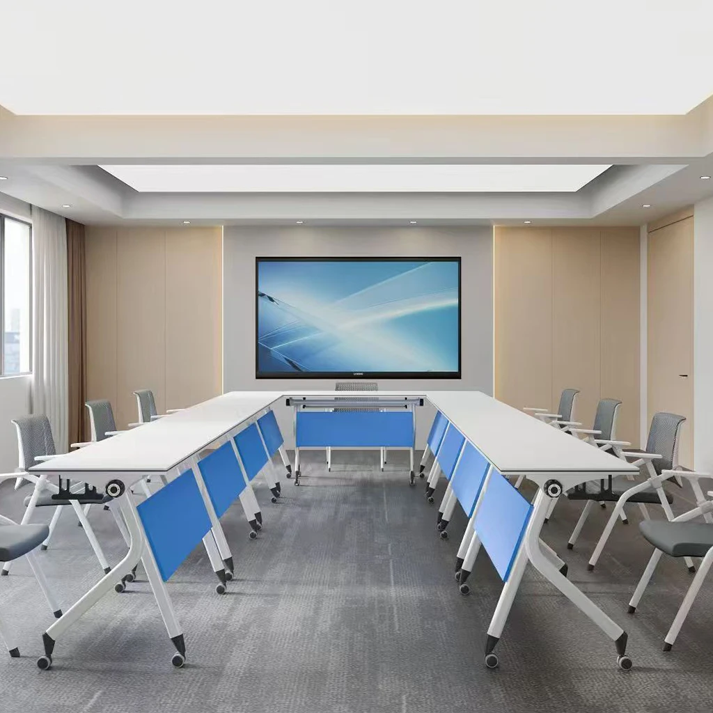Modern Mobile Splicing Multifunctional Office Table Folding Conference Training Chair ...