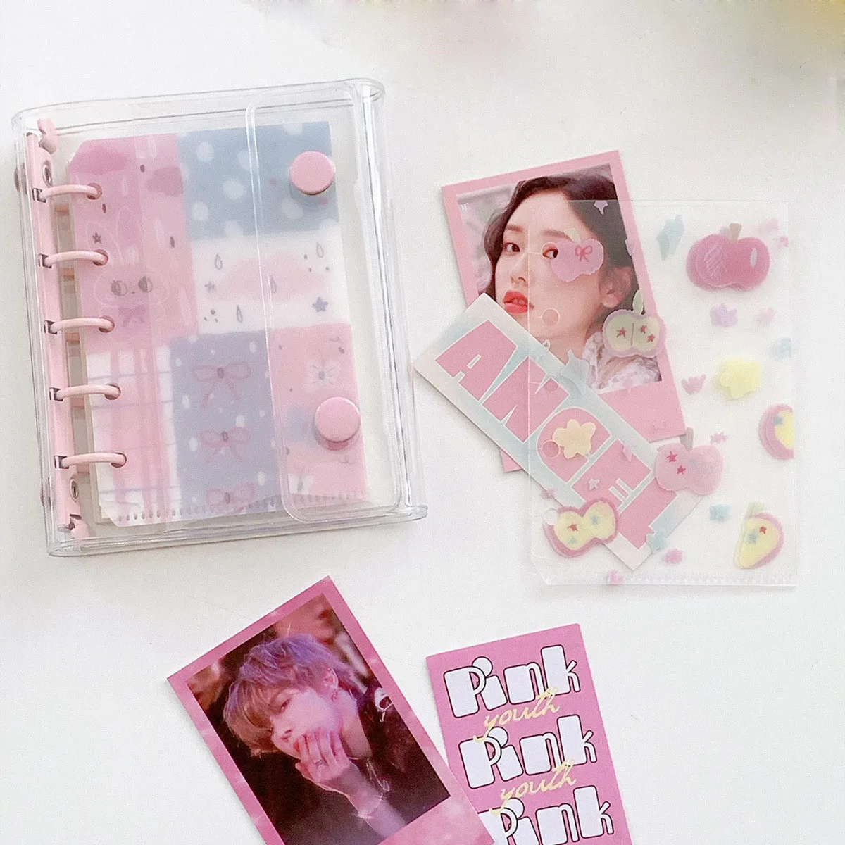 A8 M5 Mini Cartoon Cute Transparent Binder Accessories Fashion Girl ...