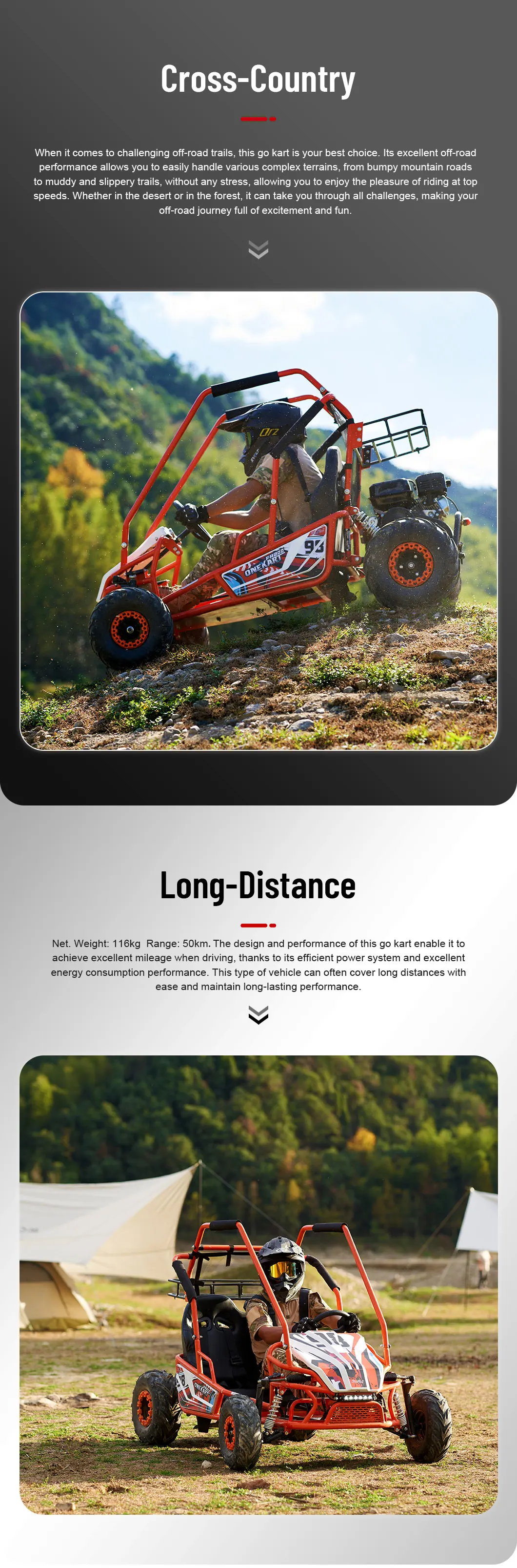 212cc Gas Powered Go Karts - Fun & Safe off-Road Racing