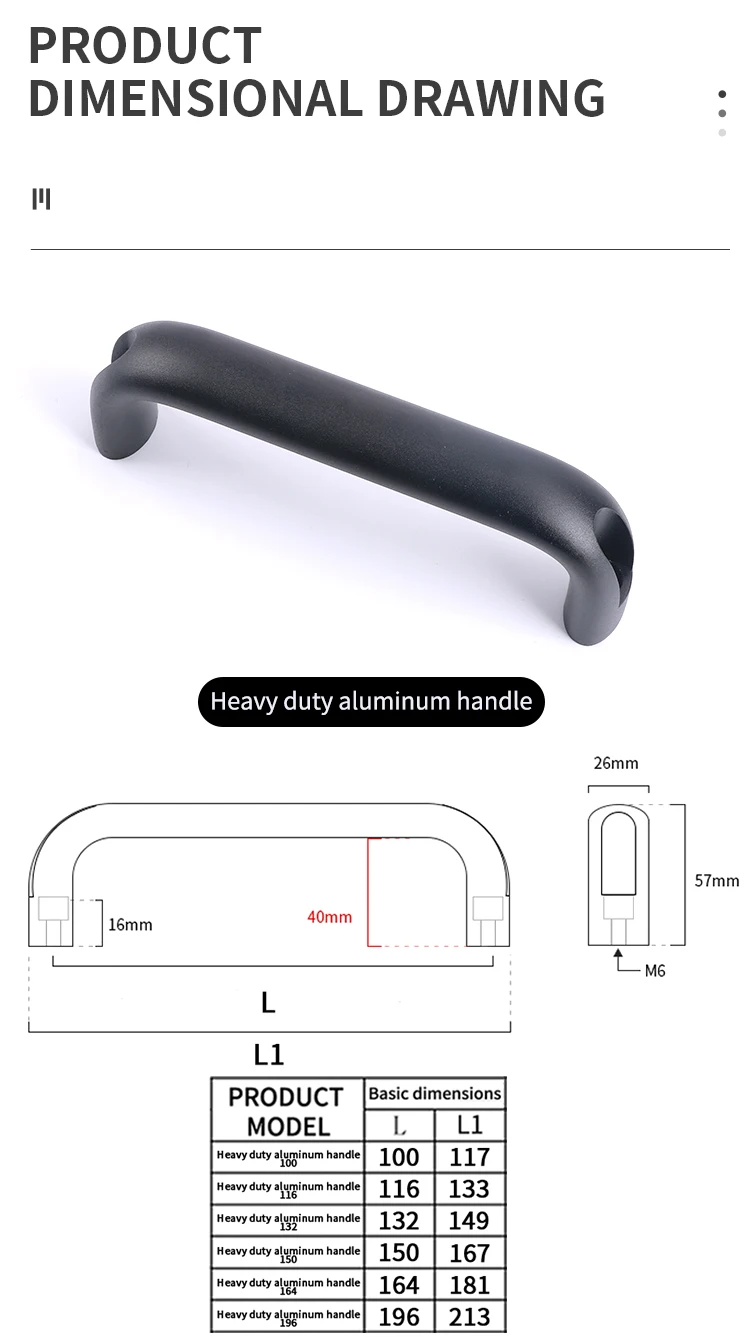 Heavy-duty Southco-style Handled Round Rod Aluminum Handle, Black ...