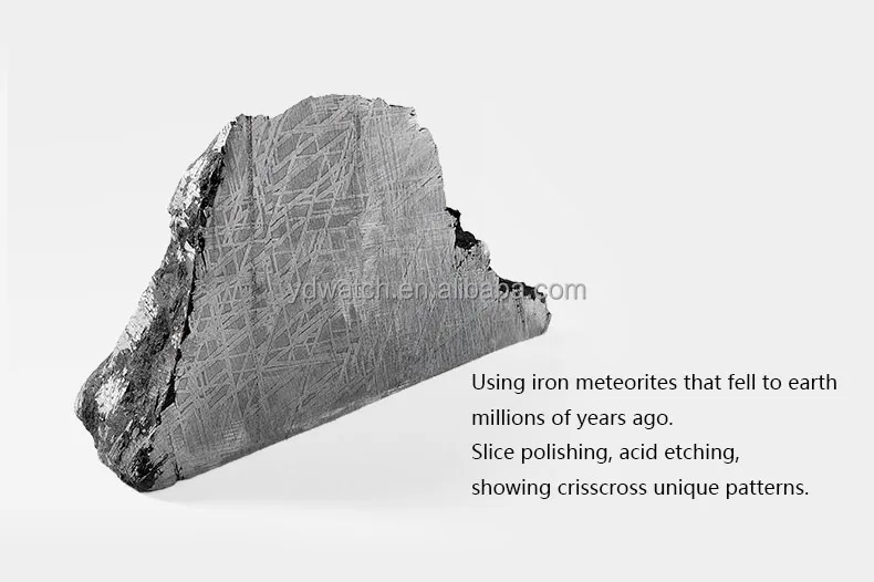 Luxury Natural Meteorite Dial Stainless Steel Watch