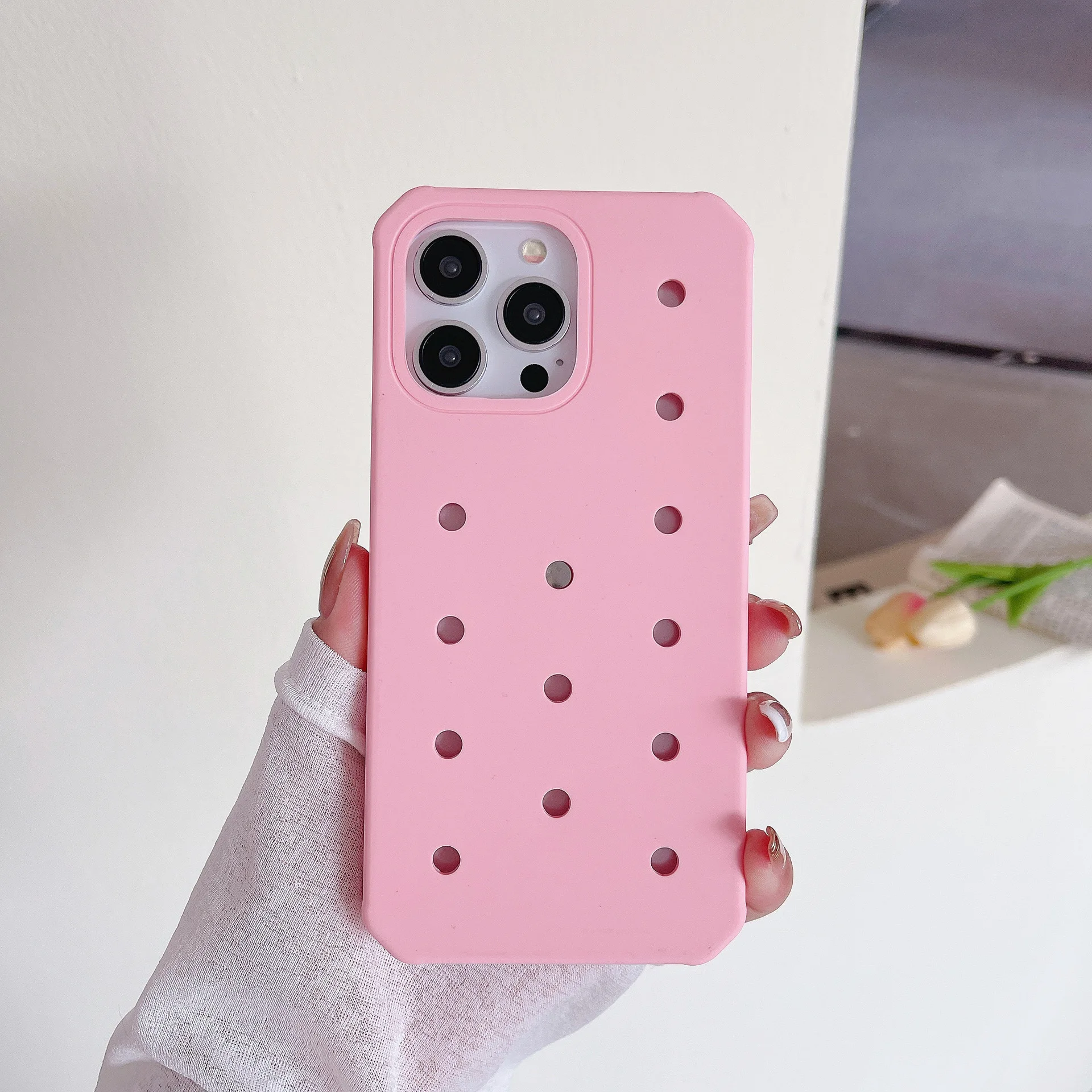 Simple 2 In 1 Four Corner Anti Fall Hollow Small Hole Phone Case For ...