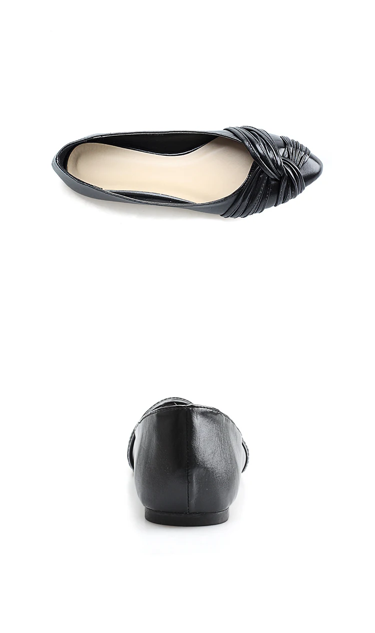 Stock 2023 The Fashion Women Sharp Toe Twist Pu Shining Bow Comfortable ...