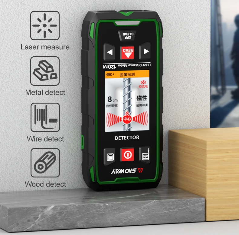 SNDWAY SW-6100GT Digital Laser Distance Meter - 2 in 1 Detector