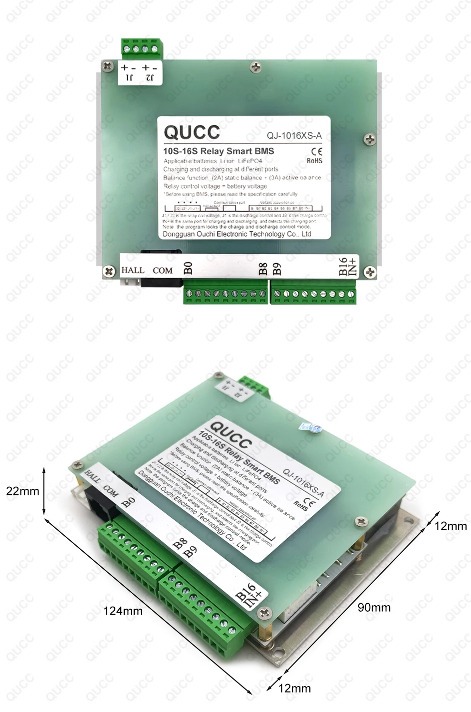 Qucc 10s~16s Smart Bms Li-ion Lifepo4 High Voltage Dc Relay 500a 36v ...
