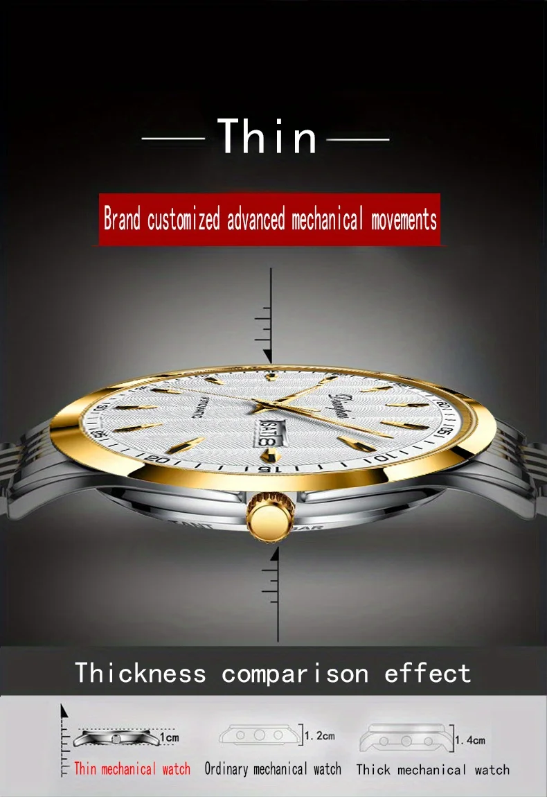 Dianpai 5201-C Men's Automatic Watch - Waterproof & Luminous