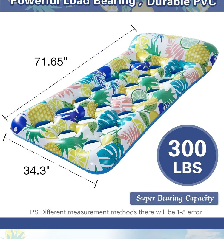 Pool Float Lounge Adult Size Inflatable Fabric Pool Float With Headrest ...