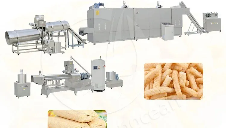 Stainless Steel Automatic Puffed Snack Extruder Machine Puffing Snack ...