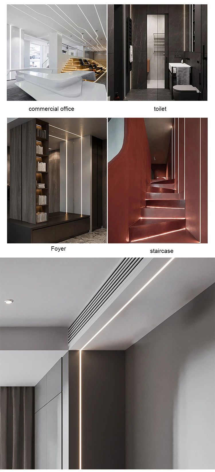 DGLUX U-Shaped Groove Exposed Shell Channel LED Strip Lighting