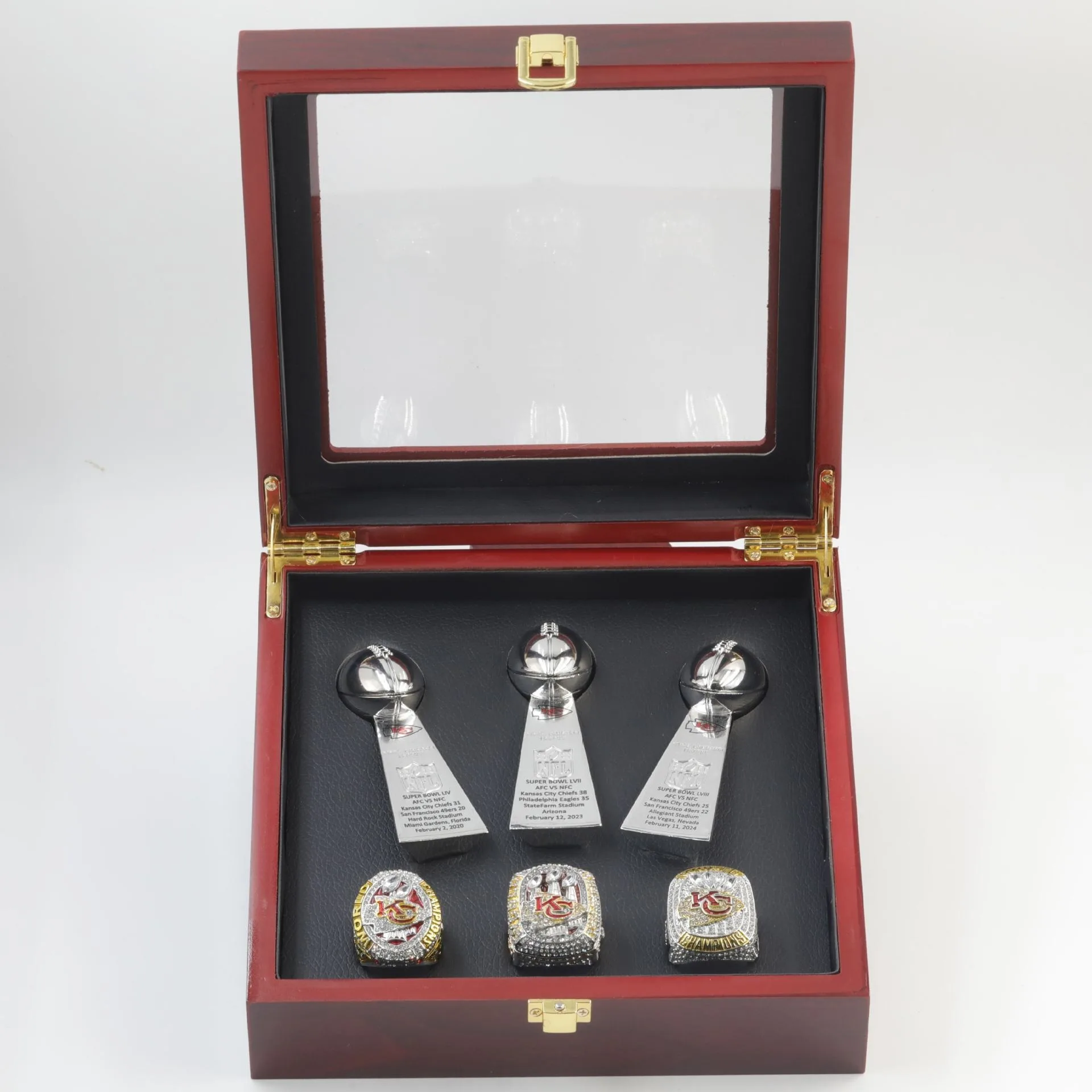 2019 2022 2023 Kc Chiefs #15 Mahomes Football Nfl Championship Rings ...