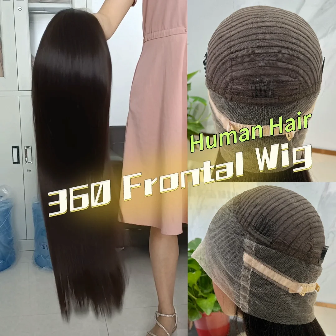 34 Inch 360 Full Lace Front Human Hair Wigs Pre Plucked Brazilian 13x4 ...