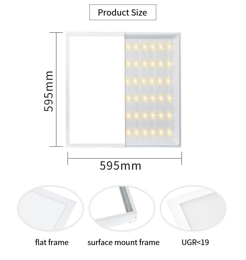40w 60x60 Led Panel Light Square Ceiling Lights Aluminum Panel Frame ...