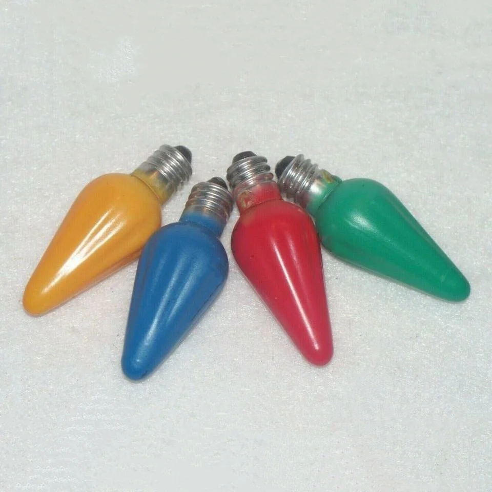 Multicolor Miniature Replacement Light Bulbs E10 Screw Christmas Light ...