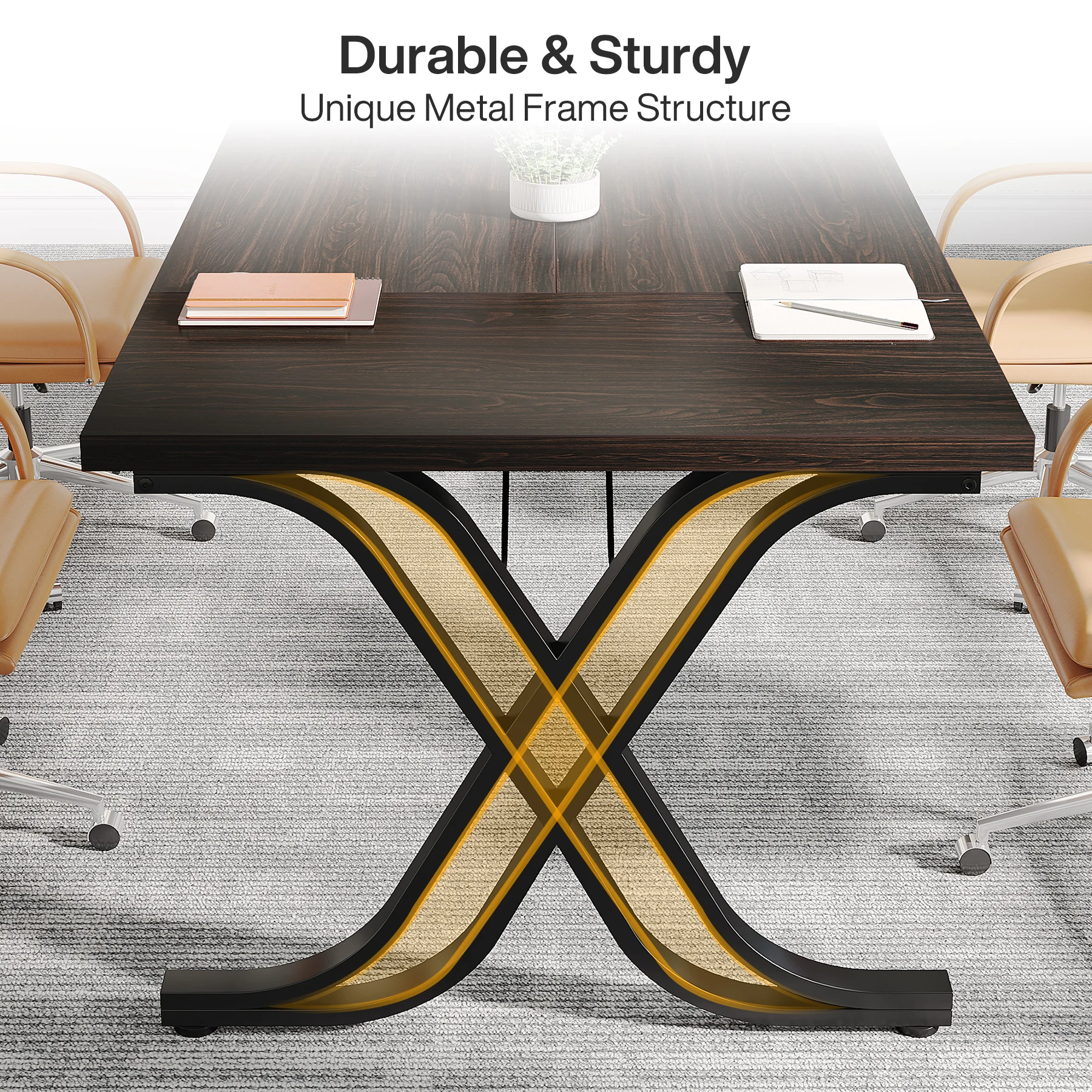 Tribesigns 2024 Design Modern Wooden Mdf Office Desk Executive Table ...