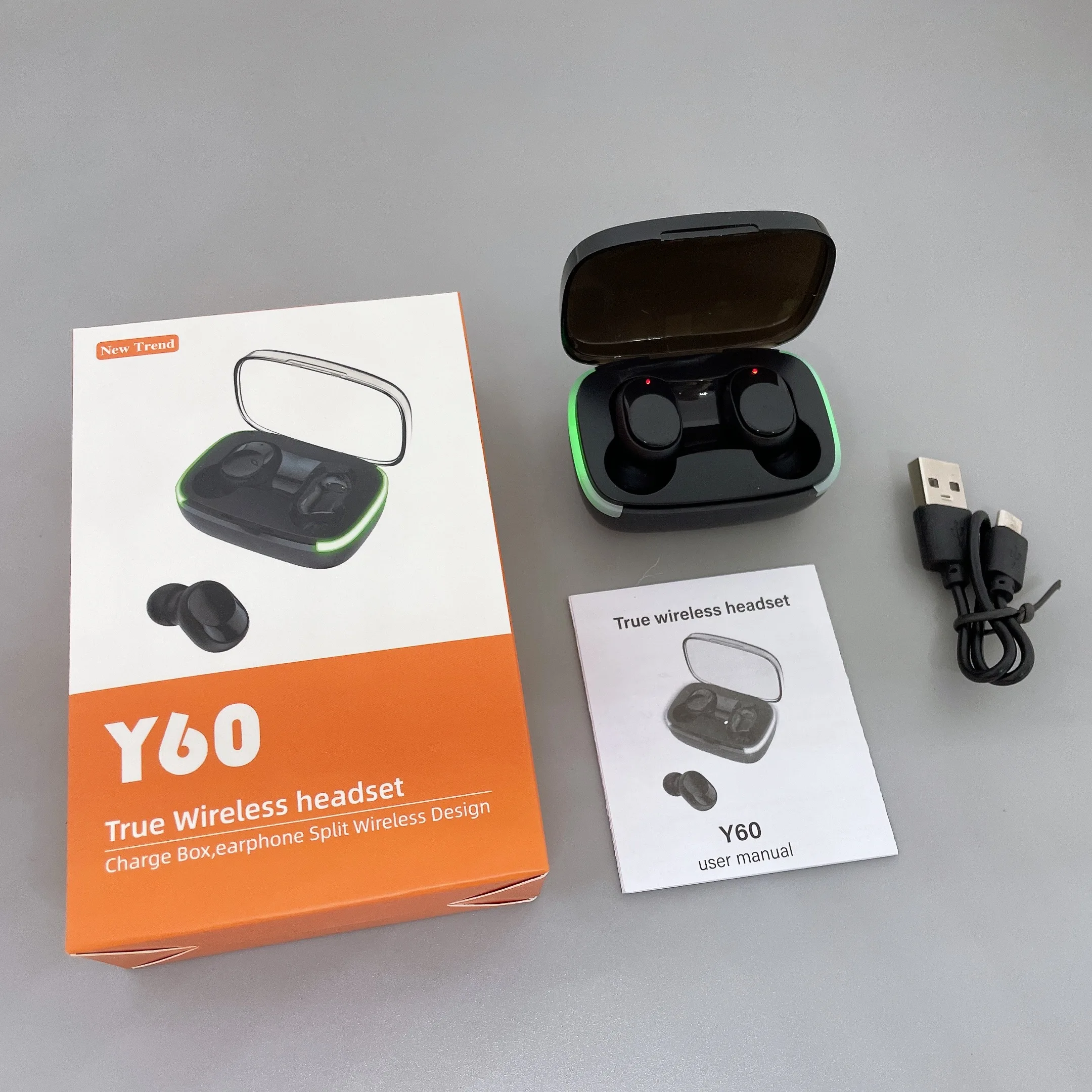 2022 New Coming Tws Y60 Earphone Headset Earbuds Wireless Sports Touch ...