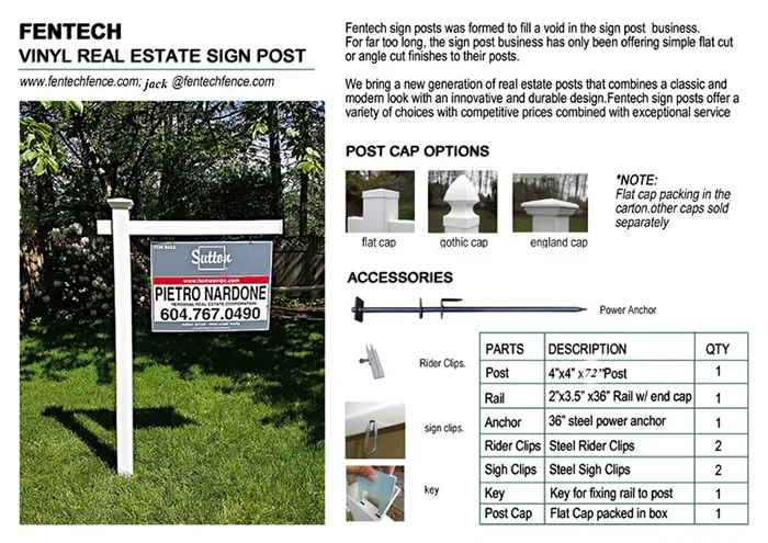 Durable Vinyl Sign Post - Ideal for Real Estate & Gardens