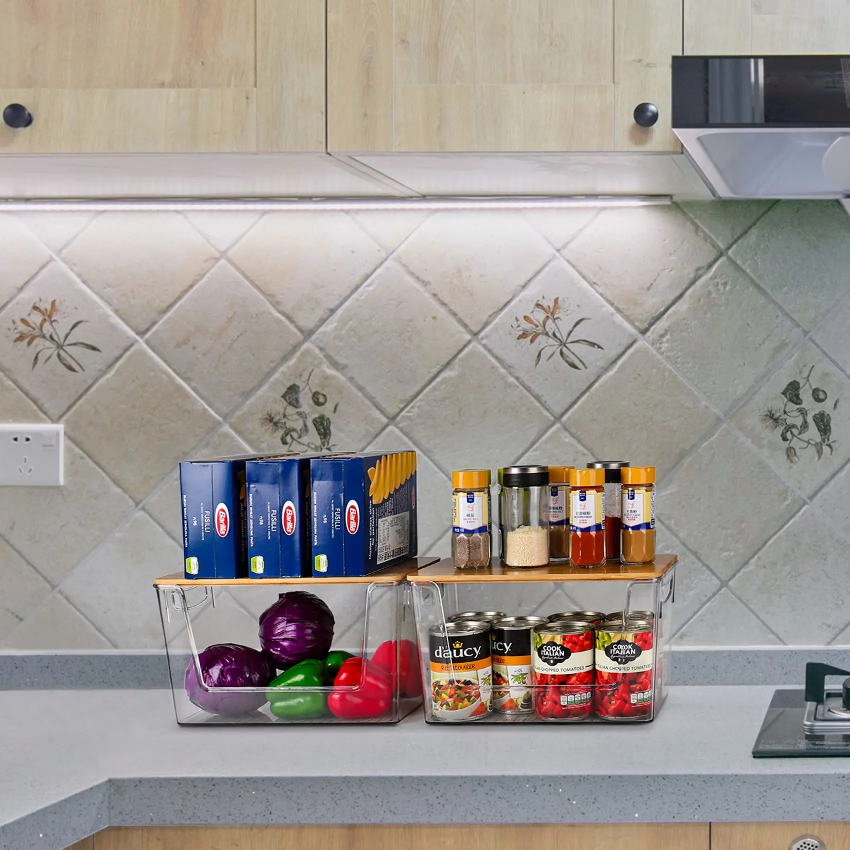 Clear Stackable Storage Containers - Ideal for Kitchen Organization