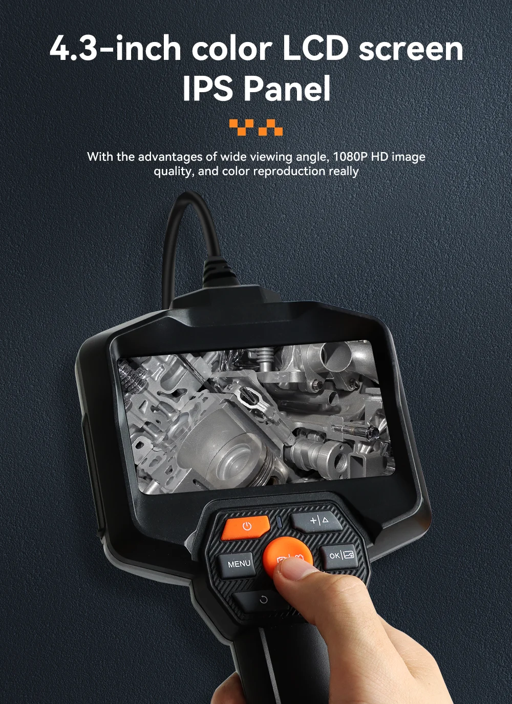 Portable Mini 4.3 Inch Screen Borescope Waterproof Camera 4k 1080p ...