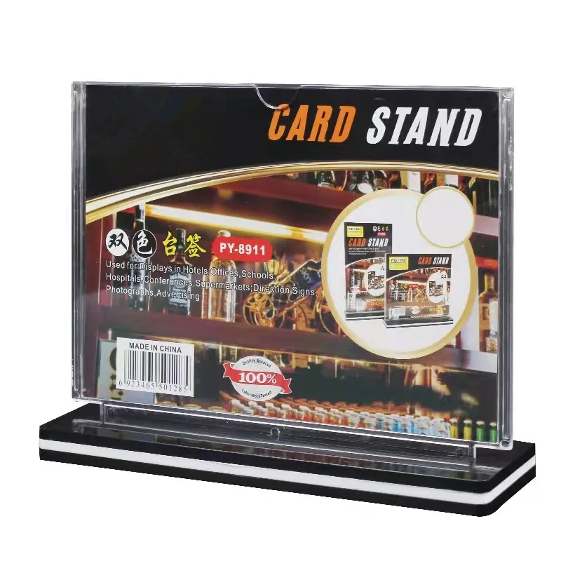 Transparent Acrylic T-shaped Desktop Menu Display Stand Acrylic Sign ...